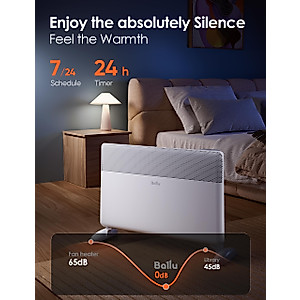 Ballu Convection Panel Space Heater,1500W Whole Room Heater for Indoor Use Large Room with Program Thermostat,Wifi App,Remote,Portable Standing Wall Mount Electric Space Heater Indoor,Work with Alexa