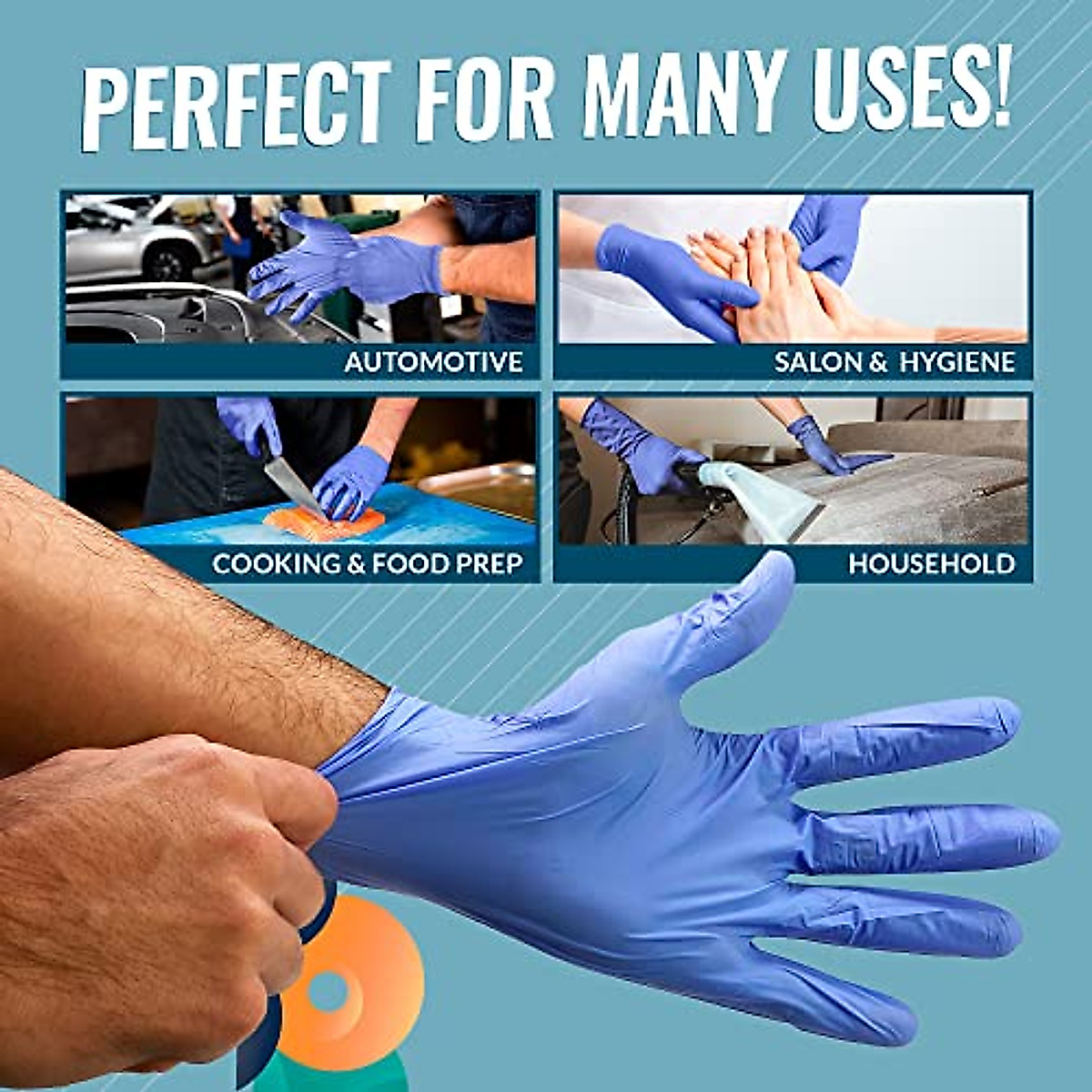 Reli. Nitrile Gloves, Small | 1000 Pack Bulk - Violet Blue | Disposable Gloves - Powder Free, Latex Free |Single-Use Nitrile for Cleaning, Automotive, Salon| Iris Blue, Food Safe