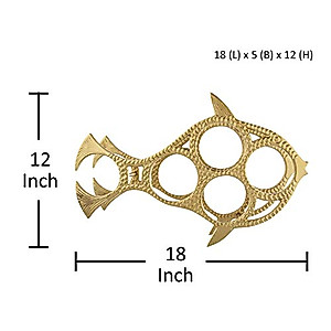 MyArtsyHouse Tabletop Wine Rack | 5 Bottles Wine Holder Storage Stand with Stylish Design | Fish Shaped | Perfect for Home Decor, Bar, Wine Cellar, Basement, Cabinet | Modern Metal (Gold) | SUMMER END