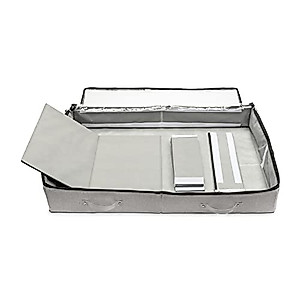 MOJECTO Extra Large Under Bed Storage Organizer (40x27x6 In) With Hard Bottom And Side Walls For Shoes, Blanket, Clothes.