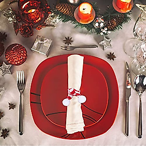 LUOZZY 18Pcs Christmas Mini Knit Scarf Miniature Snowman Scarf Mini Doll Scarf Mini Santa Claus Scarf Christmas Knitted Scarf for Wine Bottle Christmas Party Supplies (Red White, 1 * 23cm)