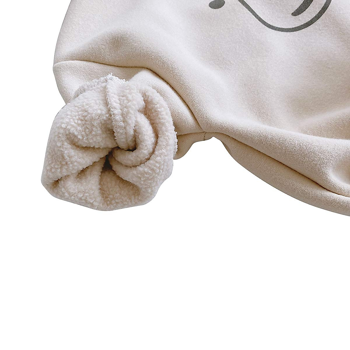 famuka Baby Boy/Girl Sweatshirt Romper Long Sleeve Bear Bodysuit (Beige, 3-6 Months)