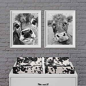 Glenna Jean Premium Western Cowboy Changing Pad Cover Stylish Ultra Soft Faux Black Cowhide for Boys Girls