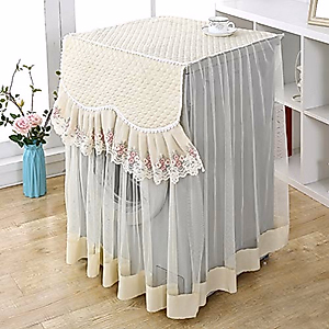 Vosarea Front Door Decor Sunproof Washing Machine Cover 60x60x87cm Automatic Washer Protectors Delicate Washing Machine Cover (Beige) Laundry Machine Cover Replacement Home Decoration