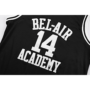 MESOSPERO #14 The Fresh Prince of Bel Air #25 Carlton Banks Basketball Jersey,90s Hip Hop Clothes for Party Men (14 Black, X-Large)