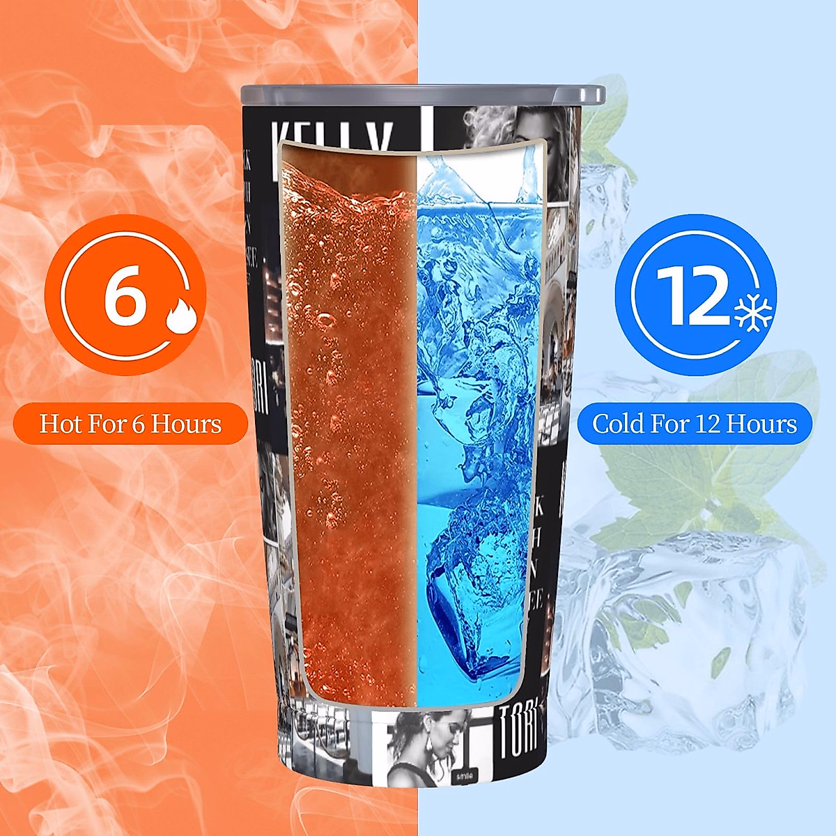 LIUOPWAS Tori Music Kelly Stainless Steel Insulated Cups Reusable Travel Coffee Mug Tumblers Cup With Lid and Straw 20 oz