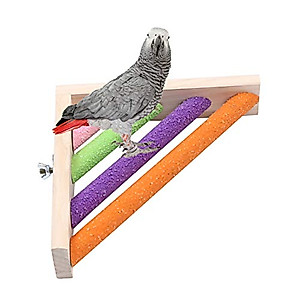 balacoo Bird Perch Platform Wooden Parrot Stand Birdcage Corner Playground Colorful Right Angle Perches for Parakeet Cockatiel Guniea Pig Small Animals Random Color