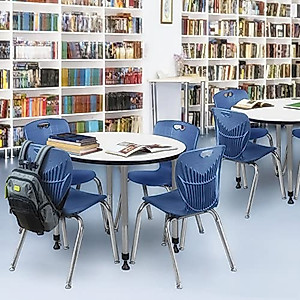 Romig Kee 36 in. Round Height Adjustable Classroom Activity Table- White & Grey Base