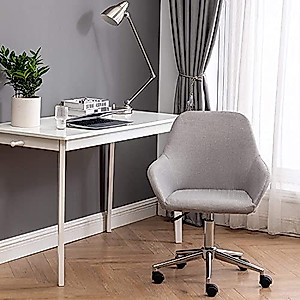 BTEXPERT Arm Mid Back Home Computer, Office Task Wheels, Swivel Height Adjustable, Comfy Soft Desk Chair, (5174), Gray Fabric
