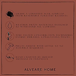 Alveare Home Amalfi Teak 57 Sofa Love Seats, Natural