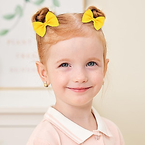 Baby Hair Ties with Bows, 80Piece Small Elastic Toddler Hair Ties Ponytail Holders Hair Ties for Baby Girls Infants Kids Hair Accessories(2 Inch)