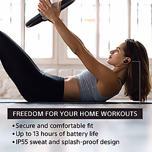 Sony WF-SP800N Truly Wireless Sports In-Ear Noise Canceling Headphones with Mic For Phone Call And Alexa Voice Control, Black (Renewed)