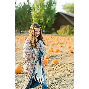 Soft Oversized Throw Blanket - Super Cozy Adult Size Large Swaddle Blankets for Bed, Sofa, Couch - Lightweight Jersey Knit Comfort Throws 57x72 Inch Long (Blue Red Ditsy Floral)