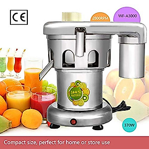 WF-A3000 Juicer Machine, Fruit and Vegetables Juice Maker, Commercial Juice Extractor Stainless Steel Heavy Duty 110V 370W