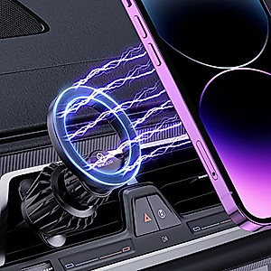 WixGear Compatible for MagSafe Car Mount [8 Strong Magnets] Magnetic Phone Holder for Car Hands Free iPhone Car Holder Mount Fit for iPhone 14 13 12 Pro Plus [New 2023 Model]