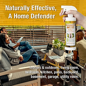 EcoVenger Ant Killer & Crawling Insect Killer (Citrus Scent) 480 ML, Kills Fast in Minutes, Also Kills Spiders, Centipedes & More, Repels with Residual, Natural & Non-Toxic, Safe for Children & Pets
