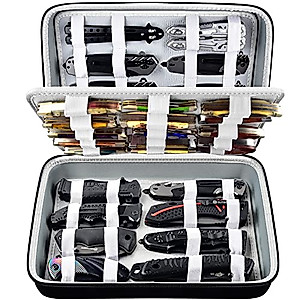 Knife Display Case for Pocket Knifes, Knives Displaying Storage Box and Carrying Organizer Holds up to 44+ Folding Knife for Survival, Tactical, Outdoor, For EDC Mini Knife (knife case standard)