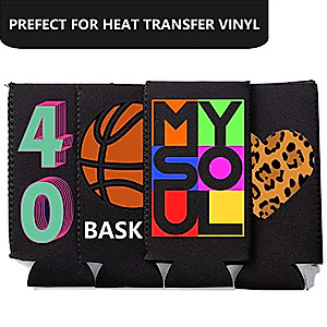 Slim Can Cooler Sleeves, 12oz Skinny Blank Neoprene Beer Can Sleeve, Soft Insulated Reusable DIY Personalized Cooler for Water Bottle Soda, Collapsible for Parties Weddings (Black, 12)