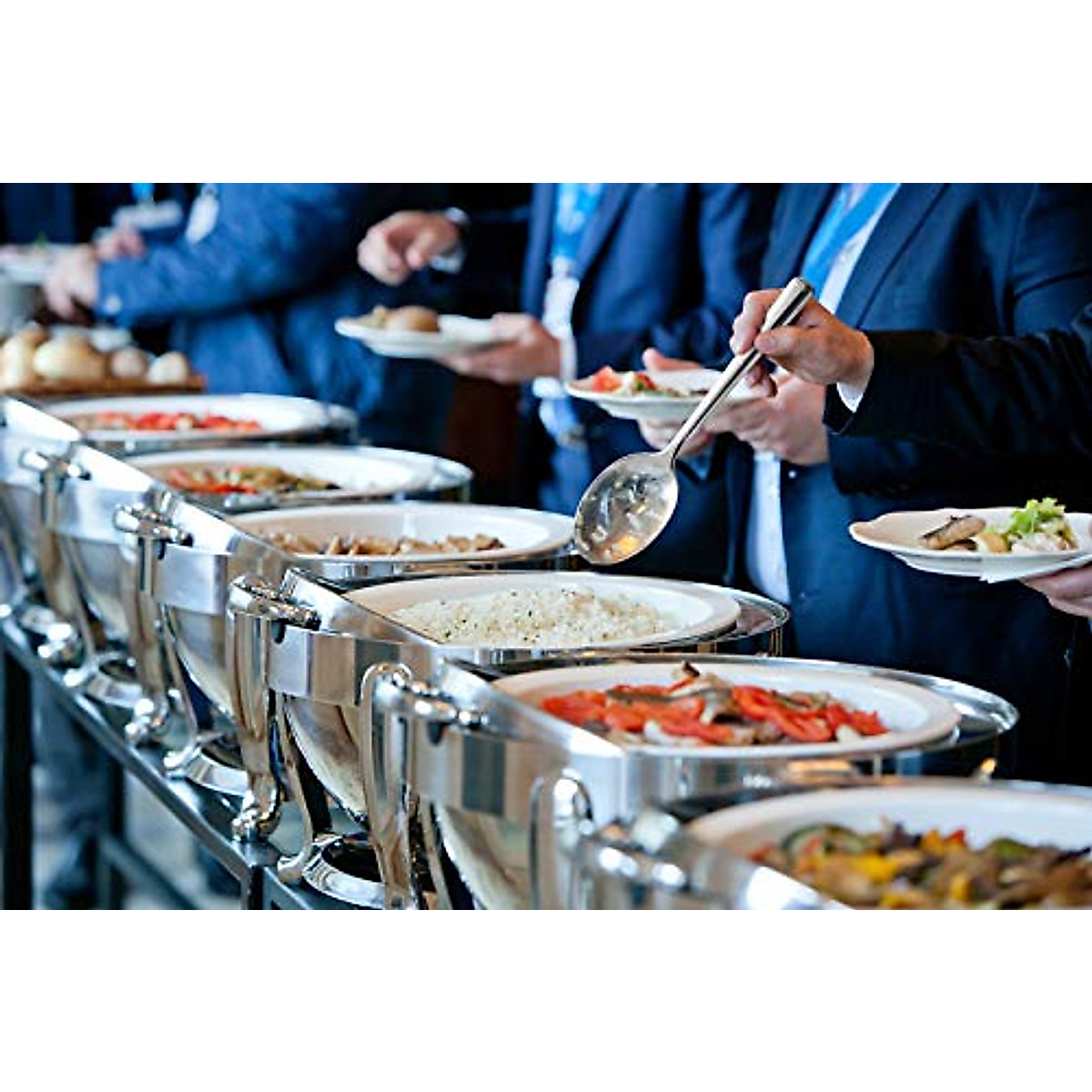 Serving Spoon x 2,Slotted Serving Spoon x 2,Serving Forks x 2,RTT 9 Inch Stainless Steel Catering Serving Utensils for Party Buffet Dinner Banquet Cooking Kitchen Basics,Mirror Finish Flatware