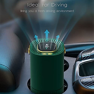 Mini Quiet Air Purifier - Portable and Cute Desk Air Purifier for Dorm, Office, Travel, Car, Classroom, Bedroom, Green