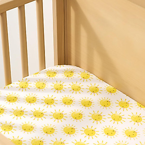 Little Sleepies Fitted Crib Sheet - Buttery Soft Bamboo Viscose Crib Sheets, Toddler Bed Sheet, Standard Crib and Toddler Mattress Sheet, Super Stretchy, Fully Elasticized, Sunshine