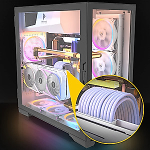 Antec Power Supply Sleeved Cable, PSU Extension Cable Kit / 1x24pin ATX / 2x8pin (4+4) EPS / 3x8pin (6+2) PCI-E, 30cm Length with Combs, Dual EPS White (White Connector)