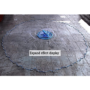 BBGS High Strength Fishing Cast Net, Fly Cast Net Fishing Tools, Hand Throw Cast Net, 360/420/480/540cm Fishing Casting Net (Size : 5.4m)