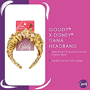 GOODY Ouchless Headband For All Hair Types - Disney Princess, Tiana - Comfort Fit for All-Day Wear - Beautiful Design for Instant Style - Pain-Free Hair Accessories for Women, Men, Boys & Girls