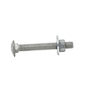 5/16"-18 x 2 Hot Dipped Galvanized Carriage Bolt w/Nuts & Flat Washers, Full Thread, Grade A, Quantity 100 - by Fastener Depot, LLC