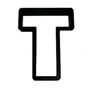 T Capital Block Letter Cookie Cutter with Easy to Push Design (3.5 inch)