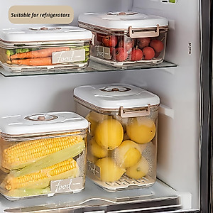 liviware home & kitchen Vacuum Seal Containers - Preserve Freshness with Time Dial, BPA-Free, Microwave-Safe - 2-Piece Set (5.1 Cups + 8.9 Cups Rectangular), White, liv01