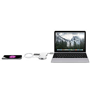 Kanex USB-C to 3 Port USB Hub with Gigabit Ethernet access-White
