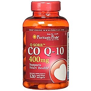 Puritans Pride Q-Sorb CoQ10 Softgel, 400 Mg, 120 Count