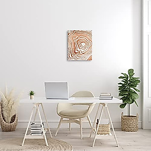 Stupell Industries Abstract Water Ripples Fluid Orange Line Grooves Canvas Wall Art, 16 x 20