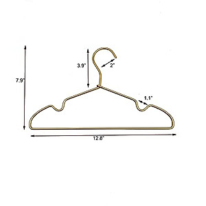 Koobay 12.6" Matte Gold Metal Kids Baby Hangers, 30Pack, Non Slip, Suit for Coated Wire Children Clothes Hangers Closet Storage, Retail Display Space Saving for Toddler Coats Infant Hangers