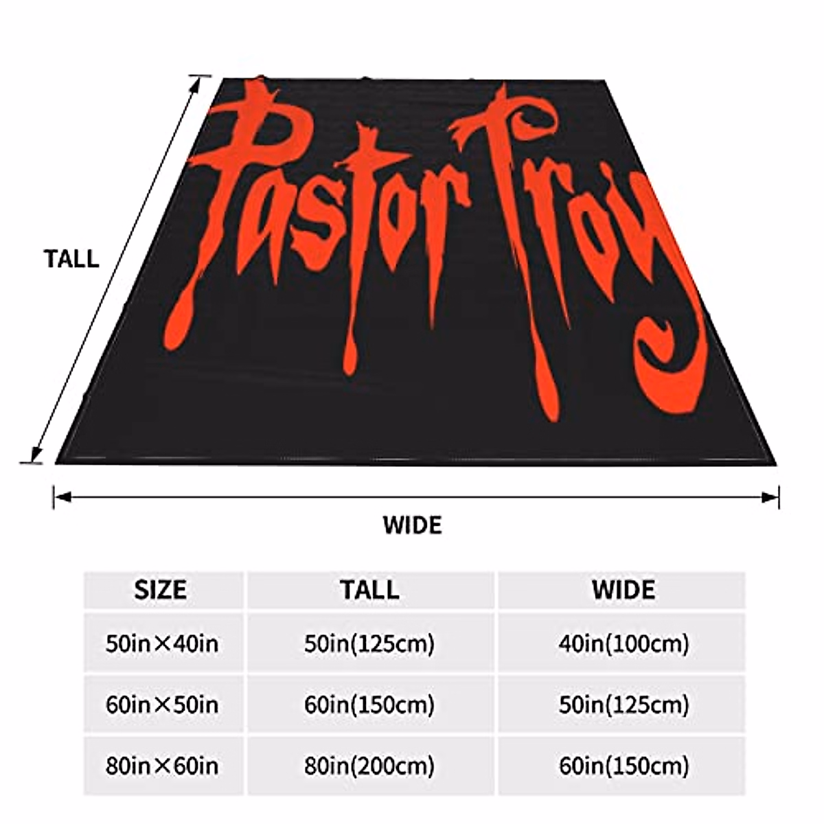 Flannel Blanket Pastor Troy Soft Lightweight Throw Blanket Warm Durable Sofa Couch Decor Beding 50"X40"