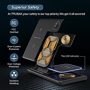 Wireless Charger,MILDILY 3 in 1 Wireless Charging Station for Apple iPhone/iWatch/Airpods,iPhone 13,12,11 (Pro, Pro Max)/XS Max/XR/XS/X/8(Plus),iWatch 7/6/SE/5/4/3/2,AirPods 3/2/pro（Black）