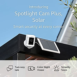Introducing Ring Spotlight Cam Plus, Solar | Two-Way Talk, Color Night Vision, and Security Siren (2022 release) - White