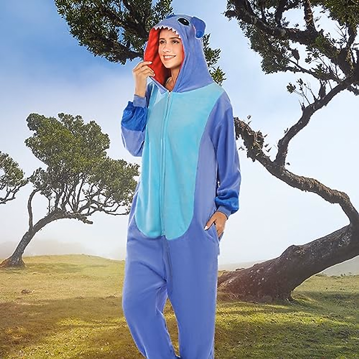 SPSHODOW Unisex Adult Onesie Pajamas,Animal One Piece Flannel Sleepwear Halloween Costume Homewear