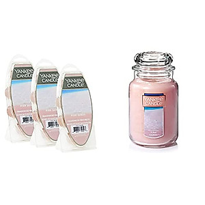 Yankee Candle Pink Sands Wax Melts, 3 Packs of 6 (18 Total) & Pink Sands Scented, Classic 22oz Large Jar Single Wick Candle, Over 110 Hours of Burn Time