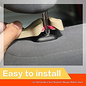 VARGTR 2 Pack Car Vehicle Back Seat Headrest Hanger Holder Hook,New Styles Car Hooks,Universal Purse Holder Car Seat Back Storage Organizer Hanger Hook,car headrest Hook (Beige)