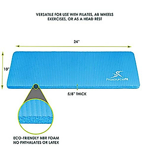 ProsourceFit Yoga Knee Pad and Elbow Cushion 15mm (5/8”) Fits Standard Mats for Pain Free Joints in Yoga, Pilates, Floor Workouts, Aqua