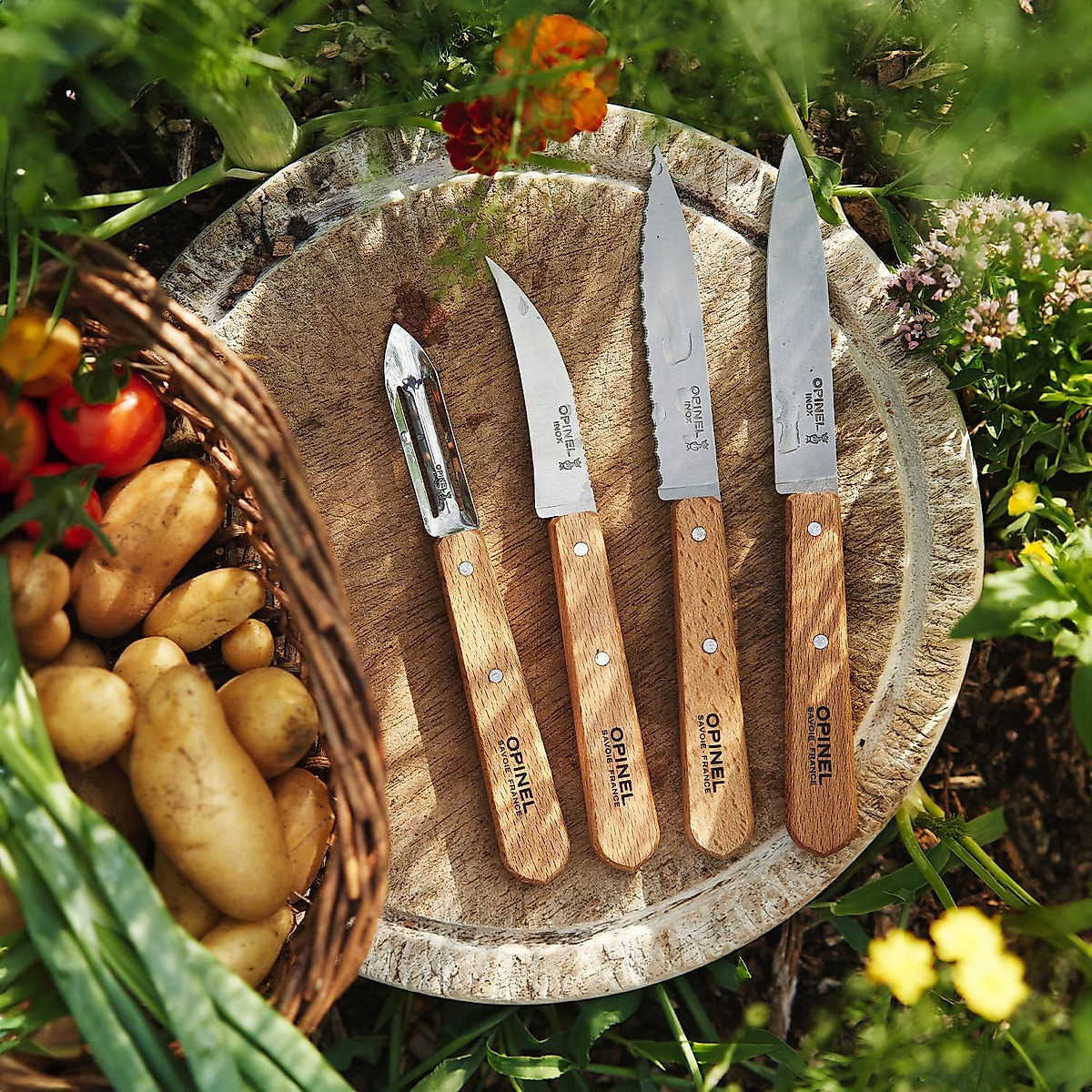 Opinel Essentials Kitchen Knives Box Set - Natural