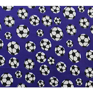 Polar Fleece Fabric Anti Pill Prints *Soccer Ball Violet* / 60" Wide/Sold by The Yard N-311