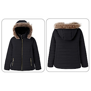Vetinee Women Winter Jackets Jacket For Women Black Puffy Jacket Women Puffer Jacket Womens Womens Warm Coat Black Size Large Size 12 Size 14