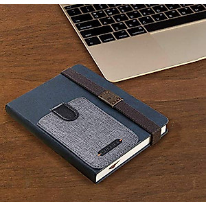 BIAJIYA Card Holder for Back of Phone RFID 5 Pull Credit Card Cash Cell Wallet Pocket Canva Leather Case for Smartphones (Black)