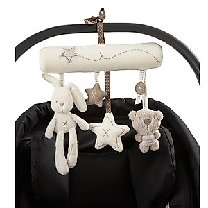 NeatoTek Baby Hanging Rattle Toys Soft Baby Music Plush Activity Crib Stroller Toys Rabbit Star Shape for Toddlers Baby Girls Baby Boys