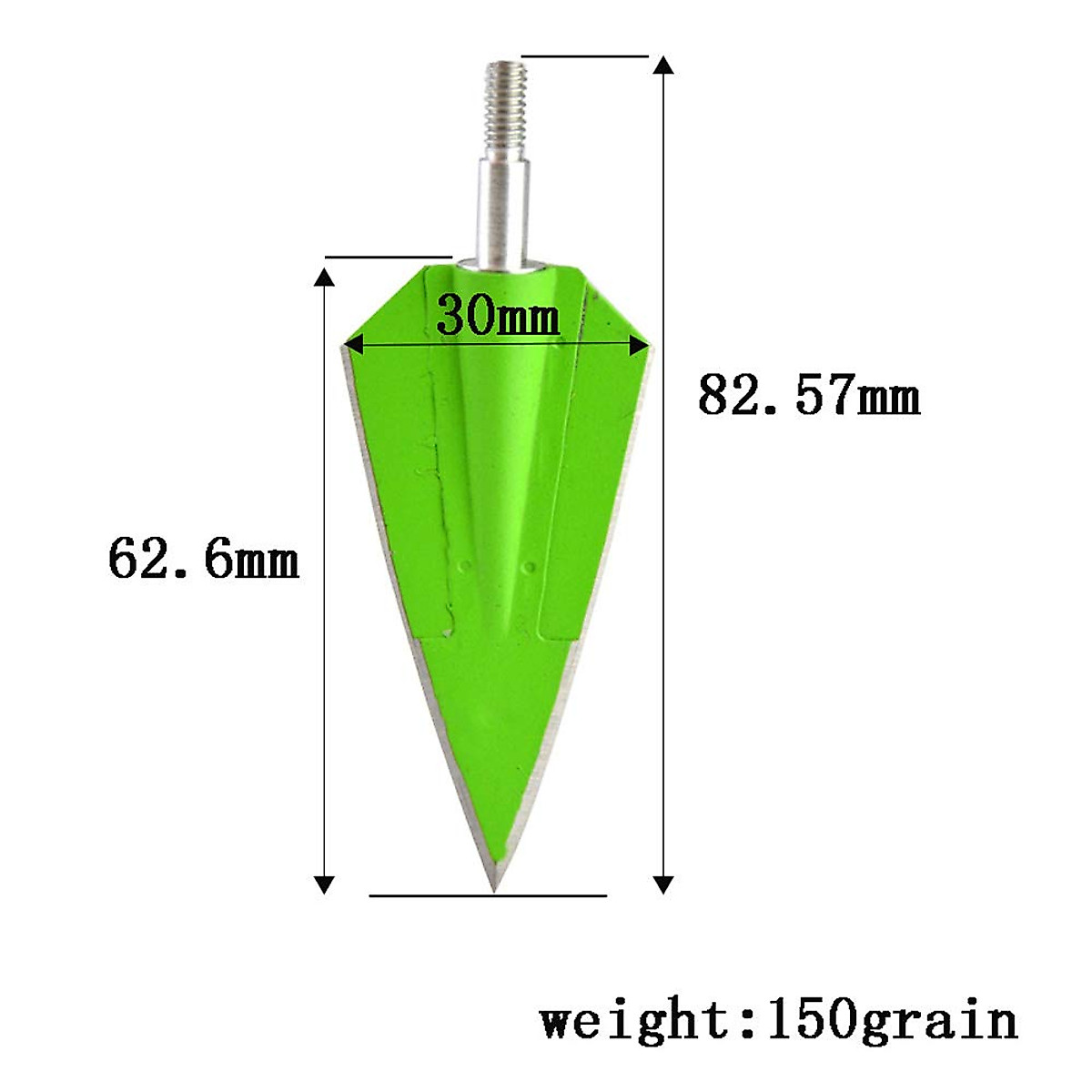 AMEYXGS 6 Pack 150 Grain Archery Hunting Broadheads 2 Blades Screw in Arrowheads for Compound Bow Crossbow Hunting and Target Practice (6pcs Green + broadheads case)