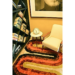 Novogratz by Momeni Novogratz Retro Collection Retro Wave Shag Area Rug, 3'6" x 5'6", Red