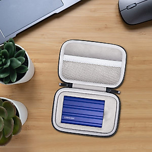 Lacdo Hard Carrying Case for Samsung T7 Shield / T7 / T7 Touch Portable Solid State Drives 500GB 1TB 2TB 4TB USB 3.2 External SSD Hard EVA Shockproof Storage Travel Bag, Black+Gray